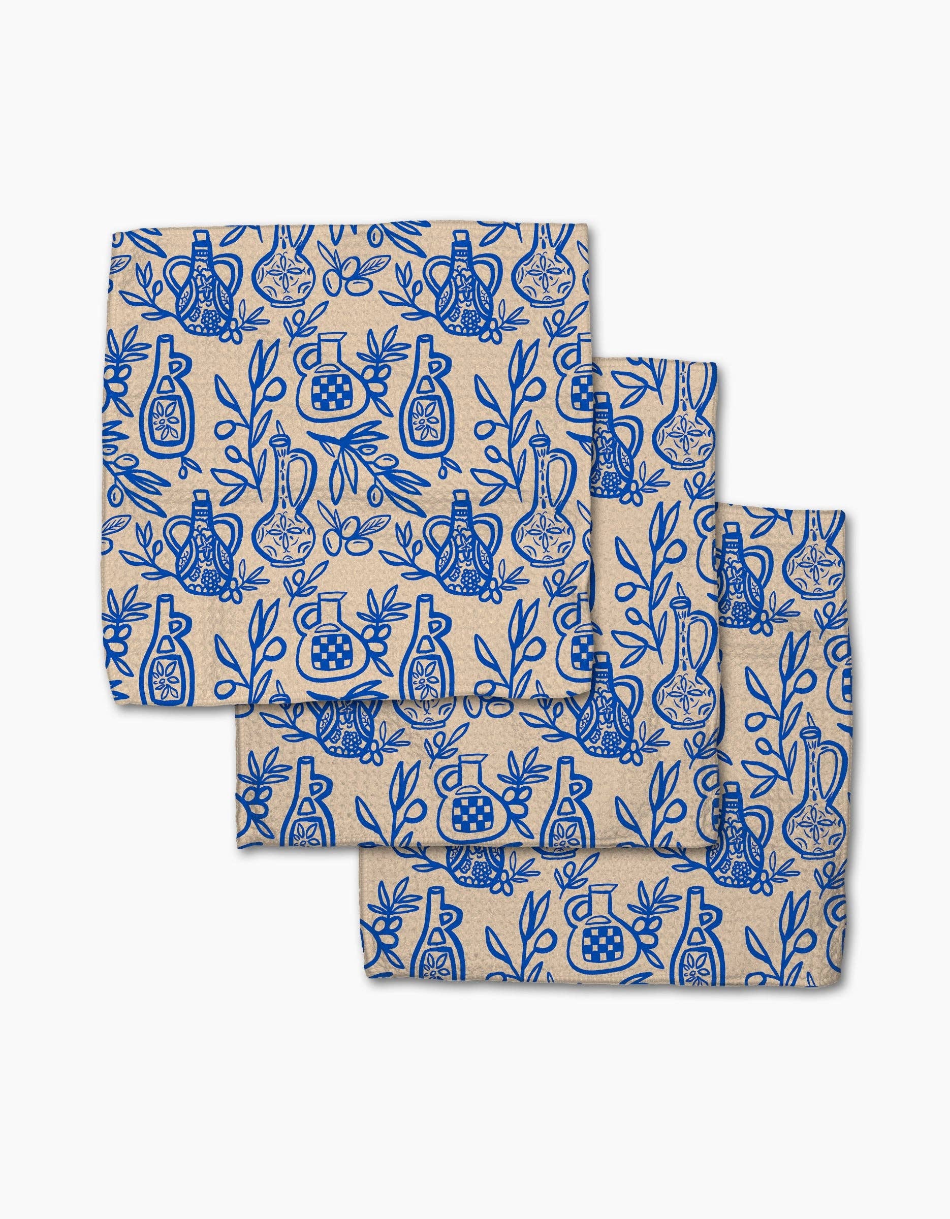 Geometry Mediterranean Pour Dishcloth Set – Gold+Oak